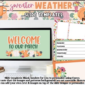 Pastel Pumpkin Fall Theme Editable Classroom Decor Bundle | Fall Slides ...