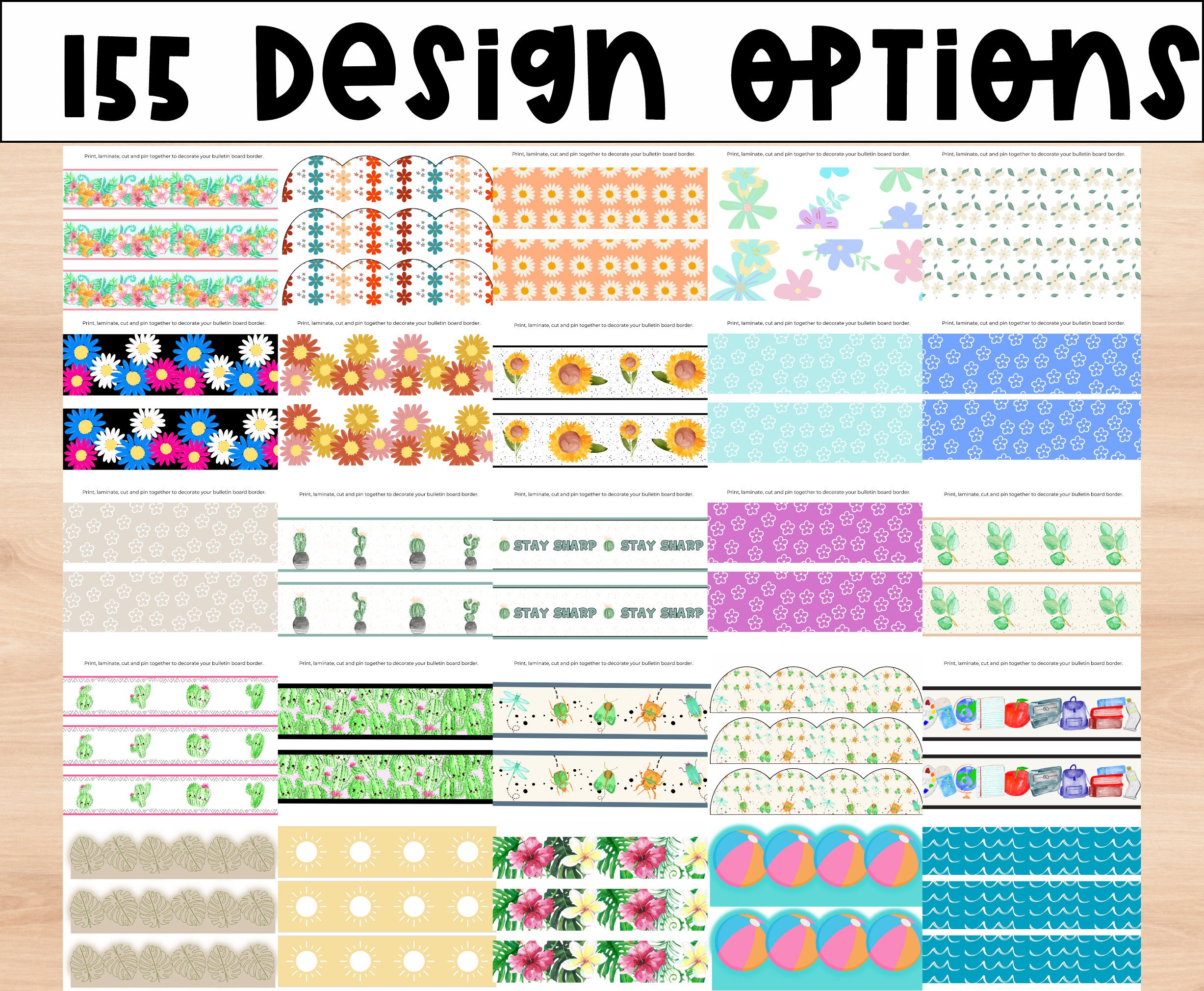 Solid and Pattern Bulletin Board Borders Bundle. 200 Designs - Etsy
