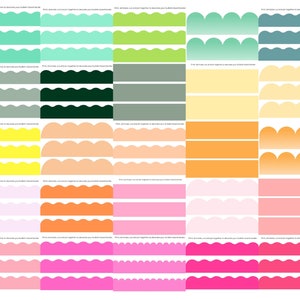 Solid Bulletin Board Borders Bundle. 55 COLORS Modern Printable ...