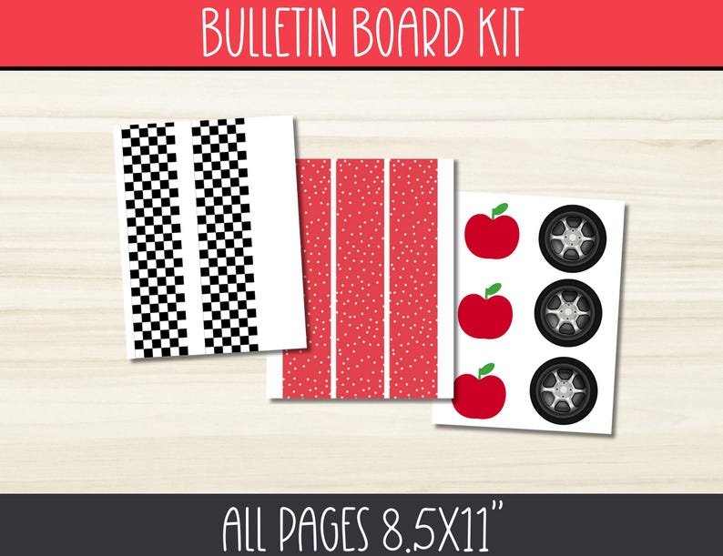 Race Car Back to School Bulletin Board Kit | Ready Set Learn Classroom ...