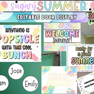 Pastel Summer Popsicle Theme Editable Classroom Decor Bundle | Modern ...