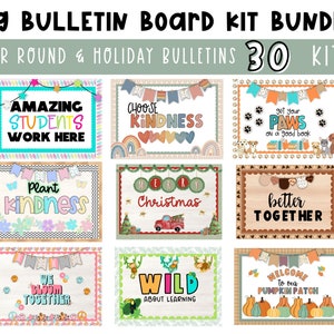 Printable Bulletin Board Bundle of 30 Kits. Holiday Bulletin Board Kit ...