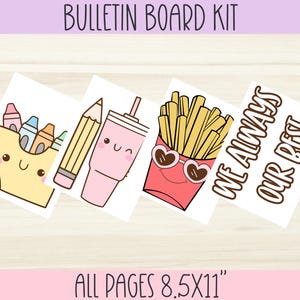 Cute Fry Themed Bulletin Board Kit. Funny Food Bulletin Board. Bulletin ...