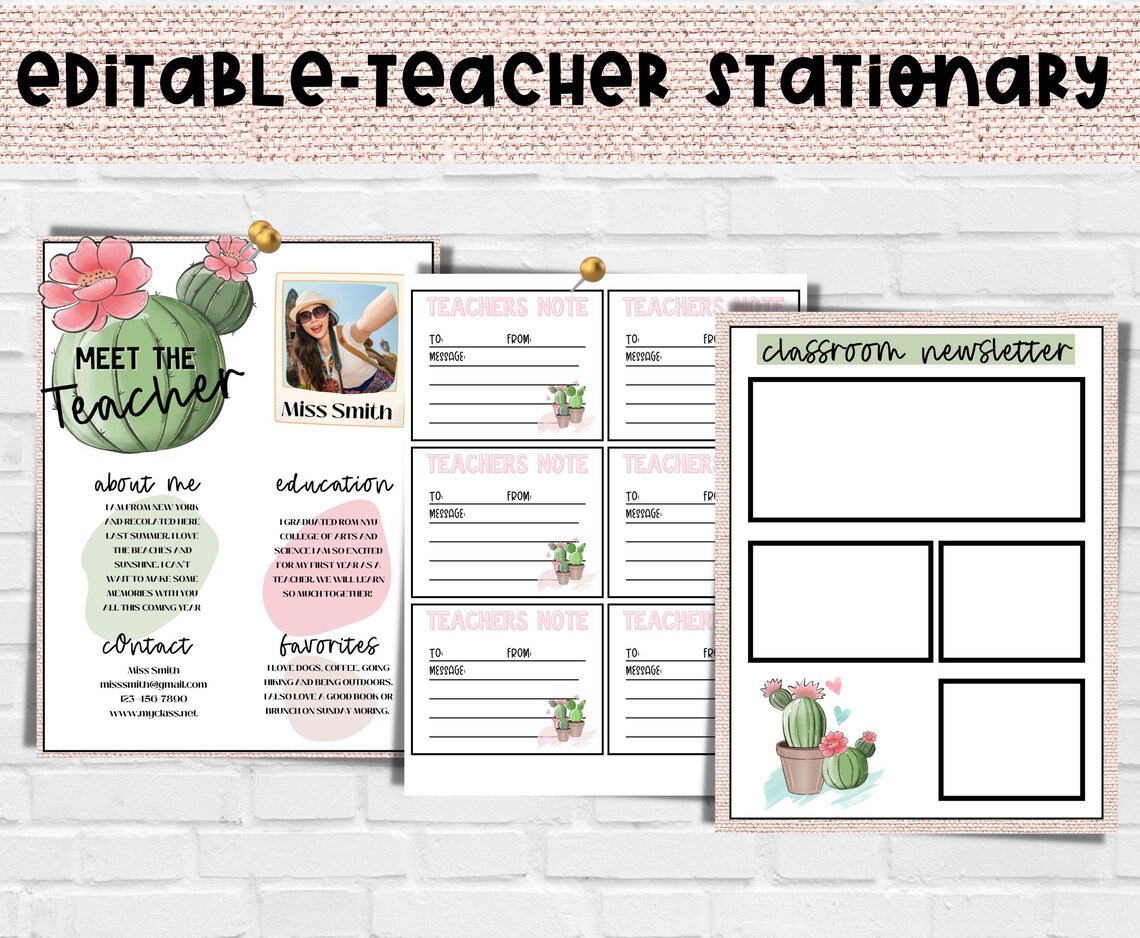PINK Cactus CLASSROOM Decor Full Bundle Meet the Teacher | Shapes | Abc ...