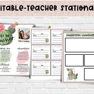 PINK Cactus CLASSROOM Decor Full Bundle Meet the Teacher | Shapes | Abc ...