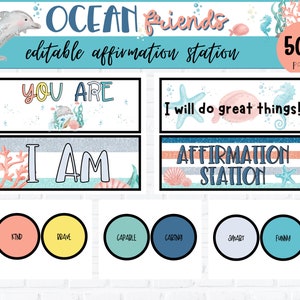 Ocean Sea Life Editable CLASSROOM DECOR Bundle | Elementary Classroom ...