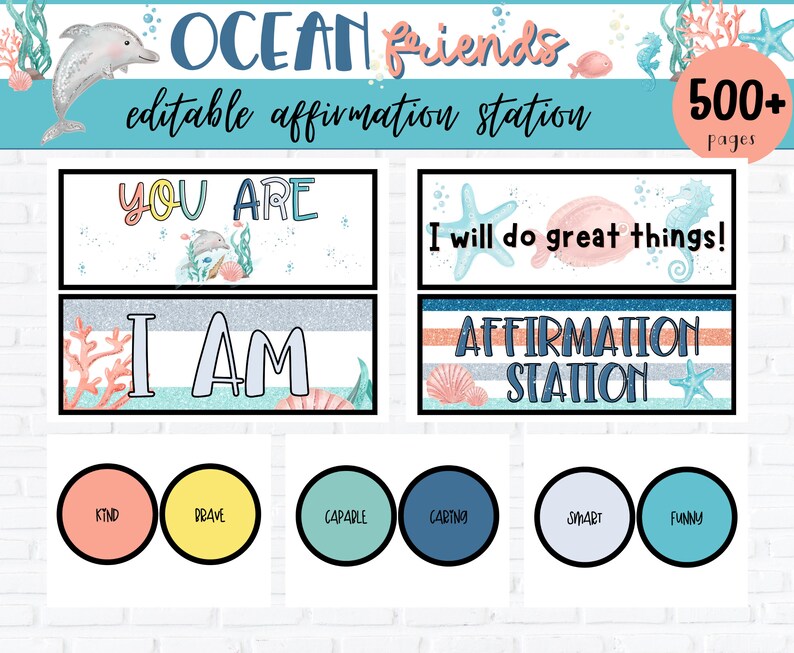 Ocean Sea Life Editable CLASSROOM DECOR Bundle | Elementary Classroom ...