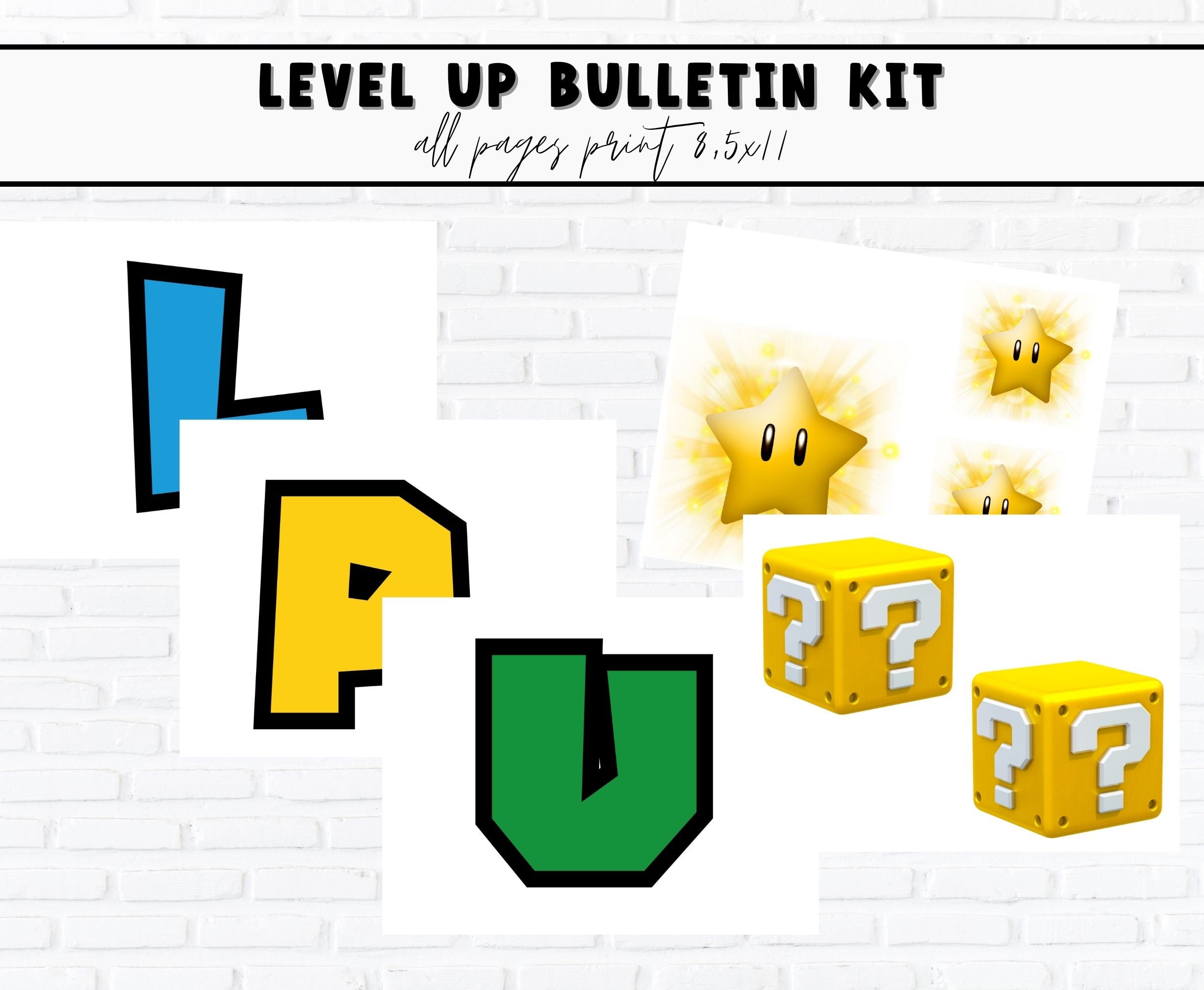 Level up Colorful Daily Affirmation Bulletin Board Kit | Printable ...