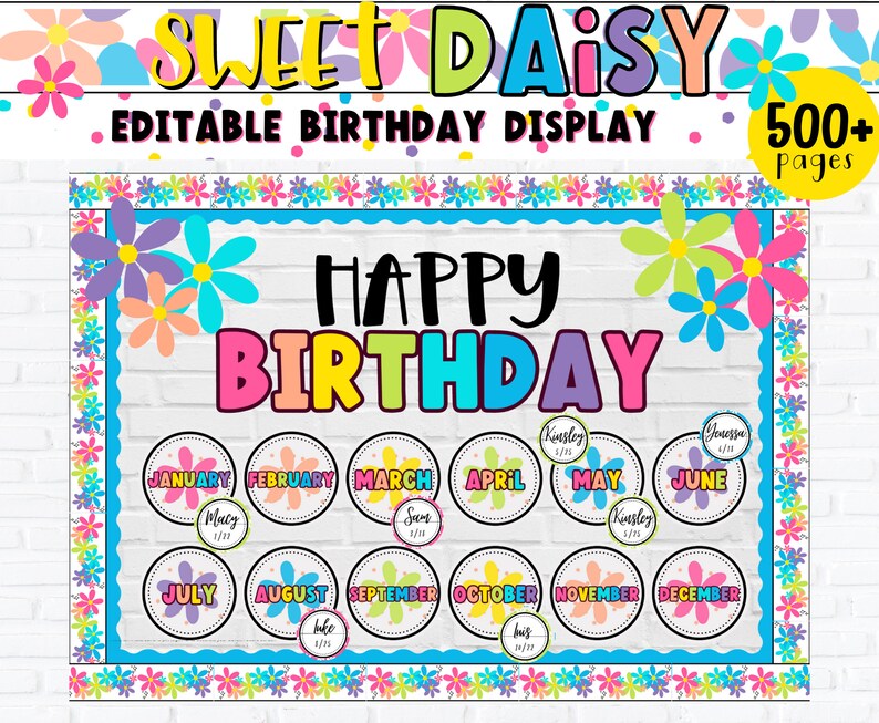 Bright Daisy Editable CLASSROOM DECOR Bundle Elementary - Etsy