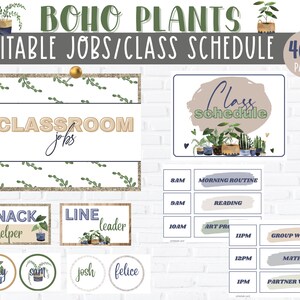 Boho Plants CLASSROOM DECOR Full Bundle Meet the Teacher | Shapes | Abc ...