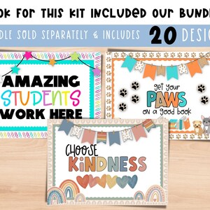 Library Book Dog Back to School Bulletin Board Kit | Easy and Modern ...