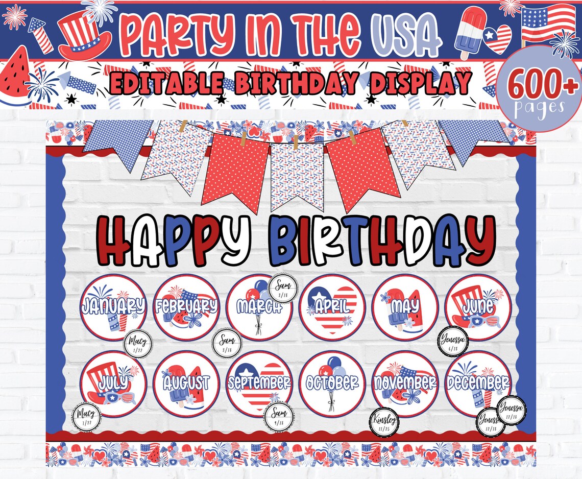 USA American Theme Editable CLASSROOM DECOR Bundle | Elementary ...