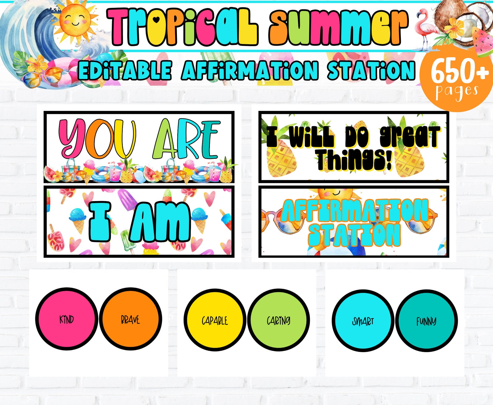 Bright Tropical Summer CLASSROOM DECOR Bundle Elementary Classroom ...