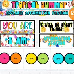 Bright Tropical Summer CLASSROOM DECOR Bundle | Elementary Classroom ...