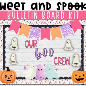 Pastel Ghost Happy Halloween Bulletin Board Kit | Fall Bulletin Board ...
