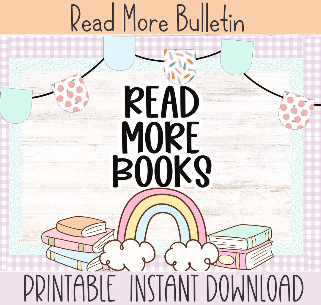 Read More Books Library Book Bulletin Board Kit | Easy and Modern ...