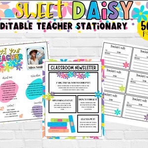 Bright Daisy Editable CLASSROOM DECOR Bundle | Elementary Classroom ...