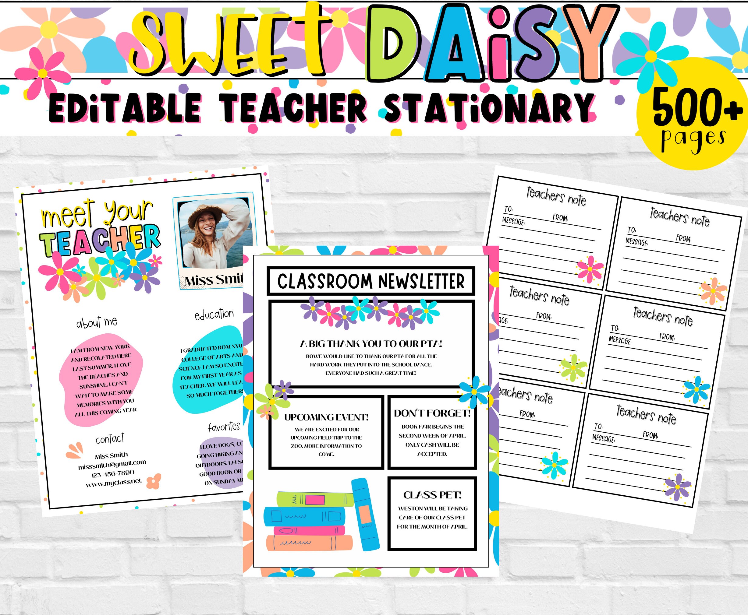 Bright Daisy Editable CLASSROOM DECOR Bundle Elementary - Etsy