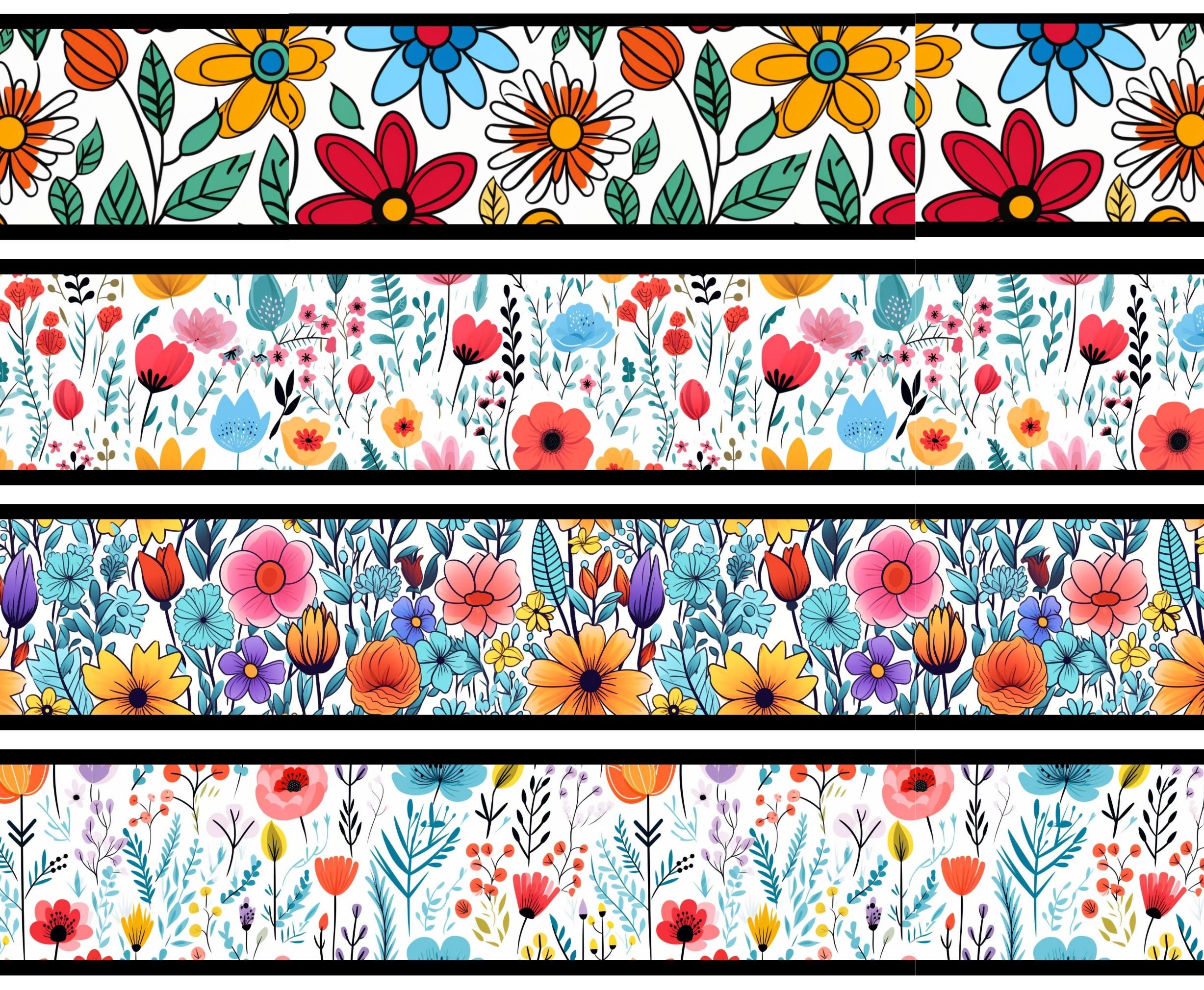 Cute Floral Doodle Bulletin Border. Colorful Printable Classroom Border ...