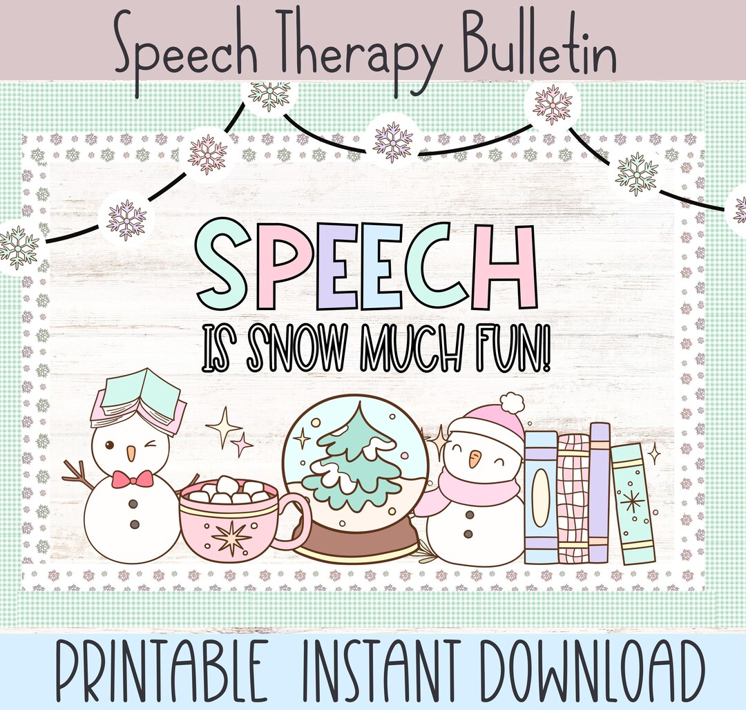 Cute Speech Therapy Bulletin Board Kit | SPEECH Bulletin Board Kit ...