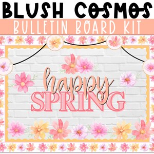 Pink Flowers Spring Bulletin Kit | Modern Bulletin Kit | DIY Classroom ...