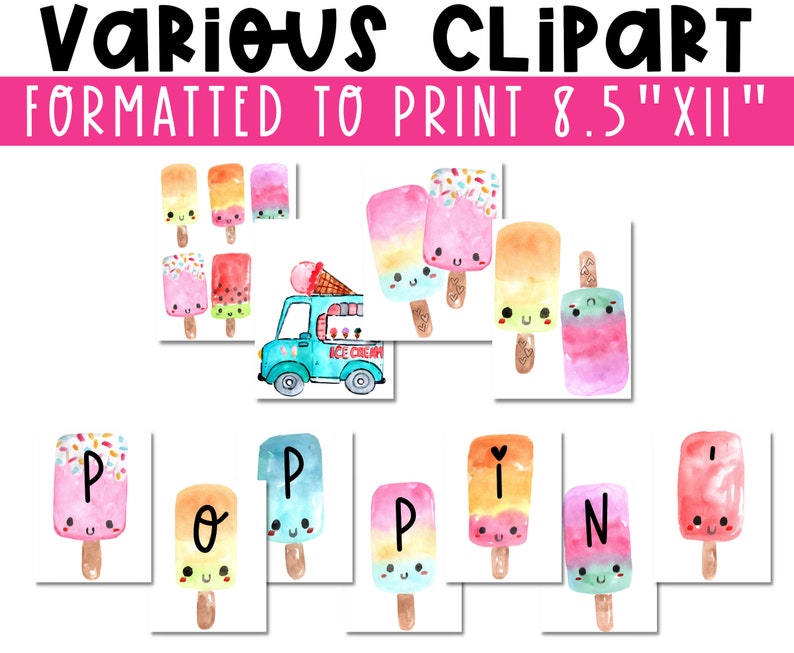 Summer Popsicle Bulletin Board Kit | Editable Summer Bulletin Board Kit ...