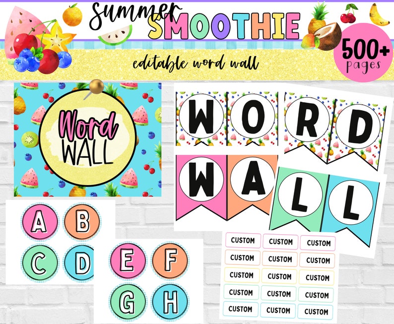 Bright Summer Fruit Editable CLASSROOM DECOR Bundle | Elementary Class ...