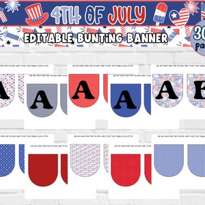 4th of July Theme Editable Holiday Classroom Decor Bundle | Modern ...