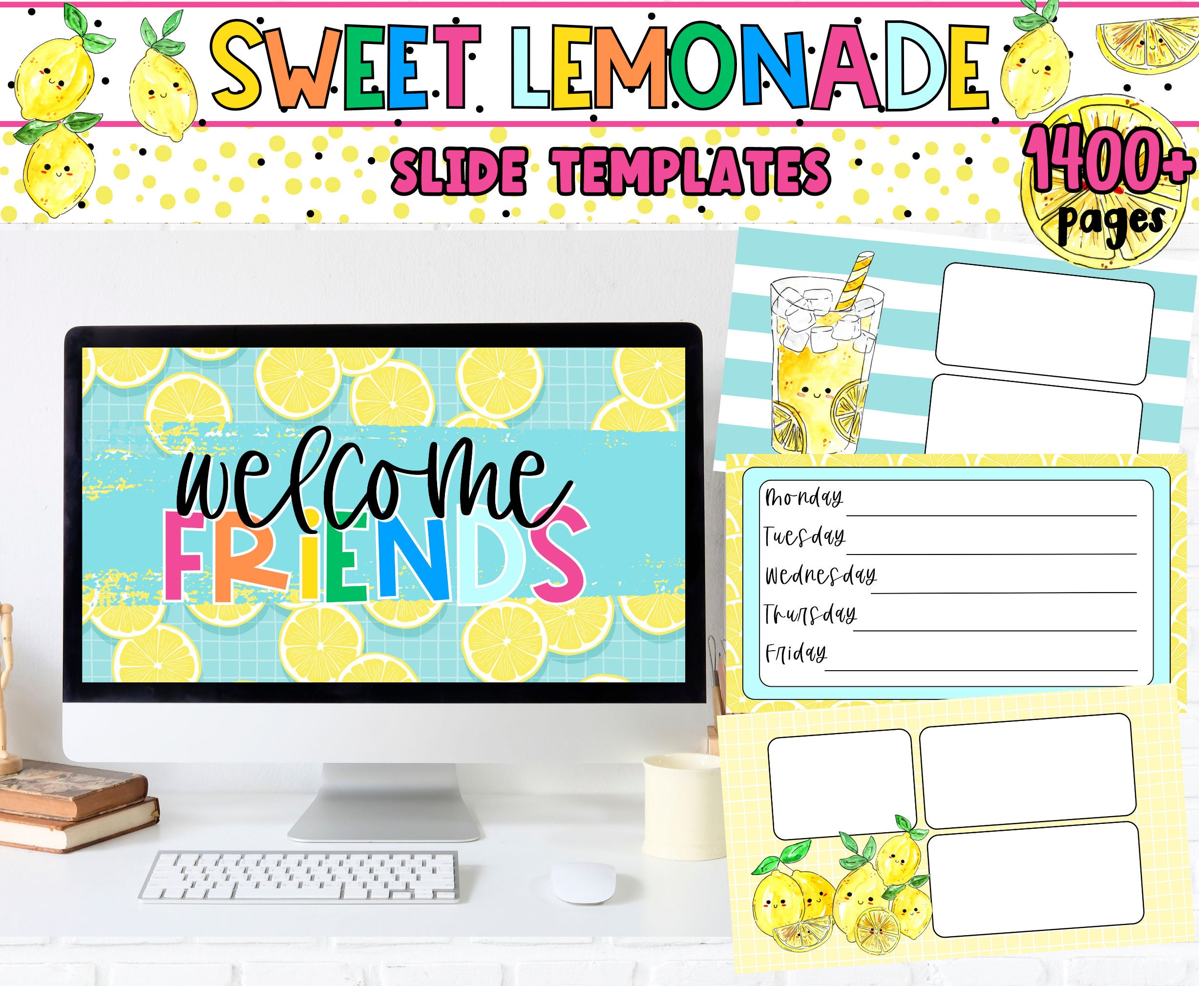Lemon Theme Editable CLASSROOM DECOR Bundle Elementary - Etsy