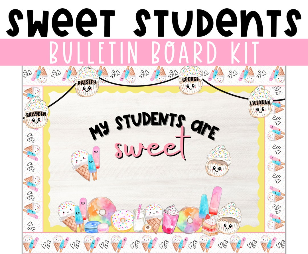 SWEET Students Bulletin Board Kit | Cupcake Sprinkles Bulletin | Pastel ...