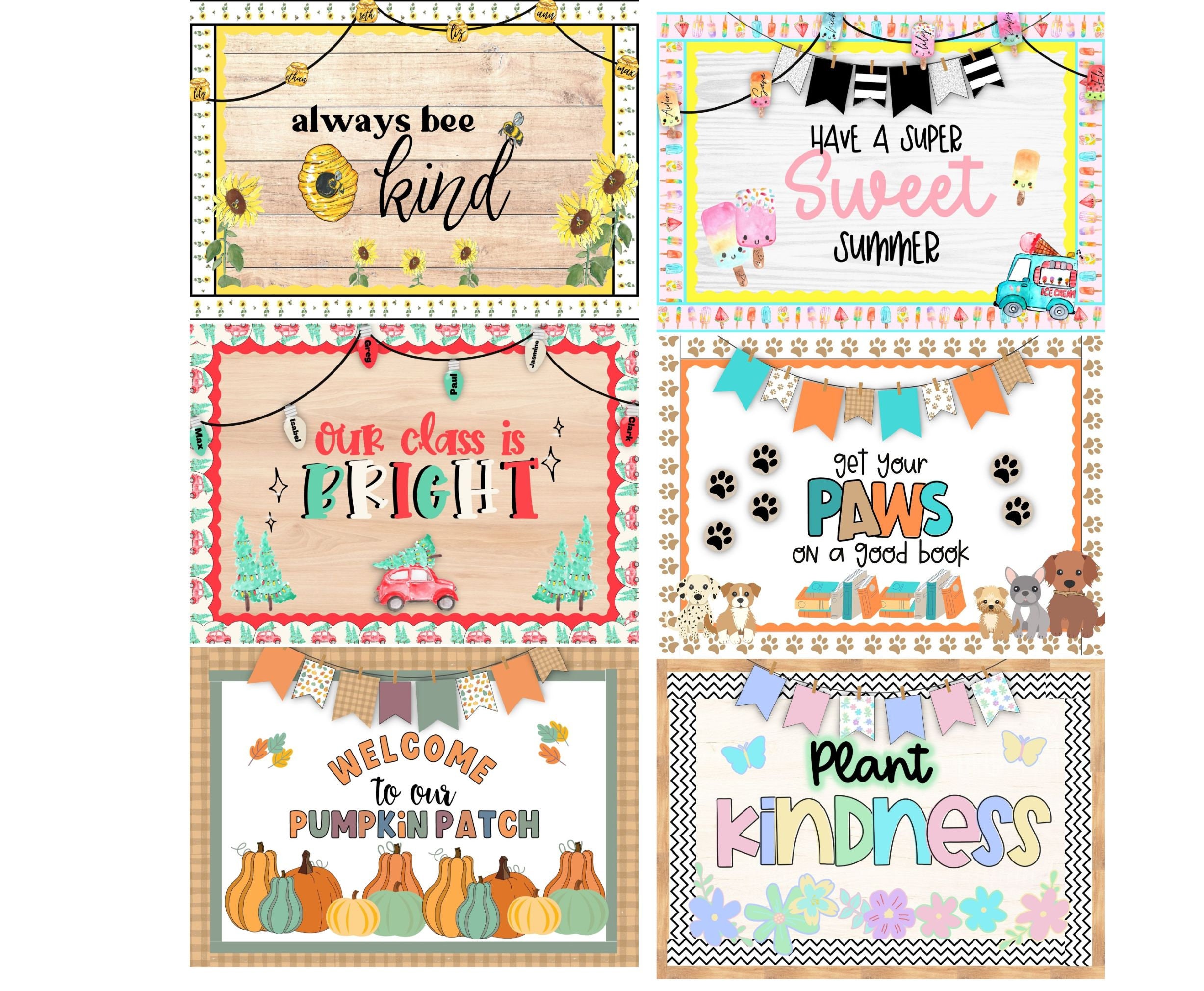 Printable Bulletin Board Bundle of 30 Kits. Holiday Bulletin Board Kit ...