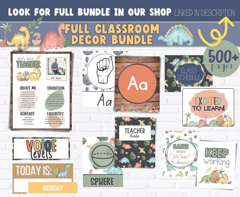 Dinosaur Classroom Posters Learning Posters Elementary - Etsy