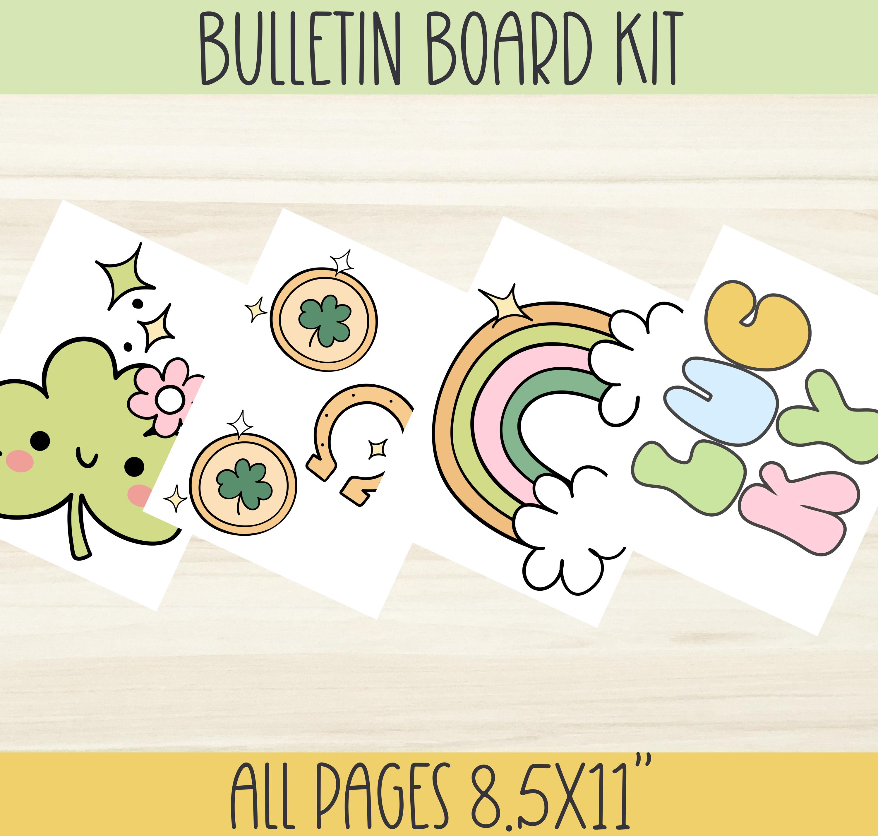 LUCKY ERA Bulletin Template. Lucky Rainbow Themed Printable Bulletin ...