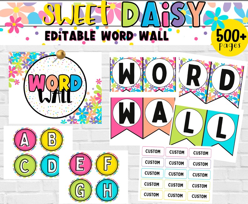 Bright Daisy Editable CLASSROOM DECOR Bundle Elementary - Etsy