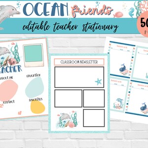 Ocean Sea Life Editable CLASSROOM DECOR Bundle | Elementary Classroom ...