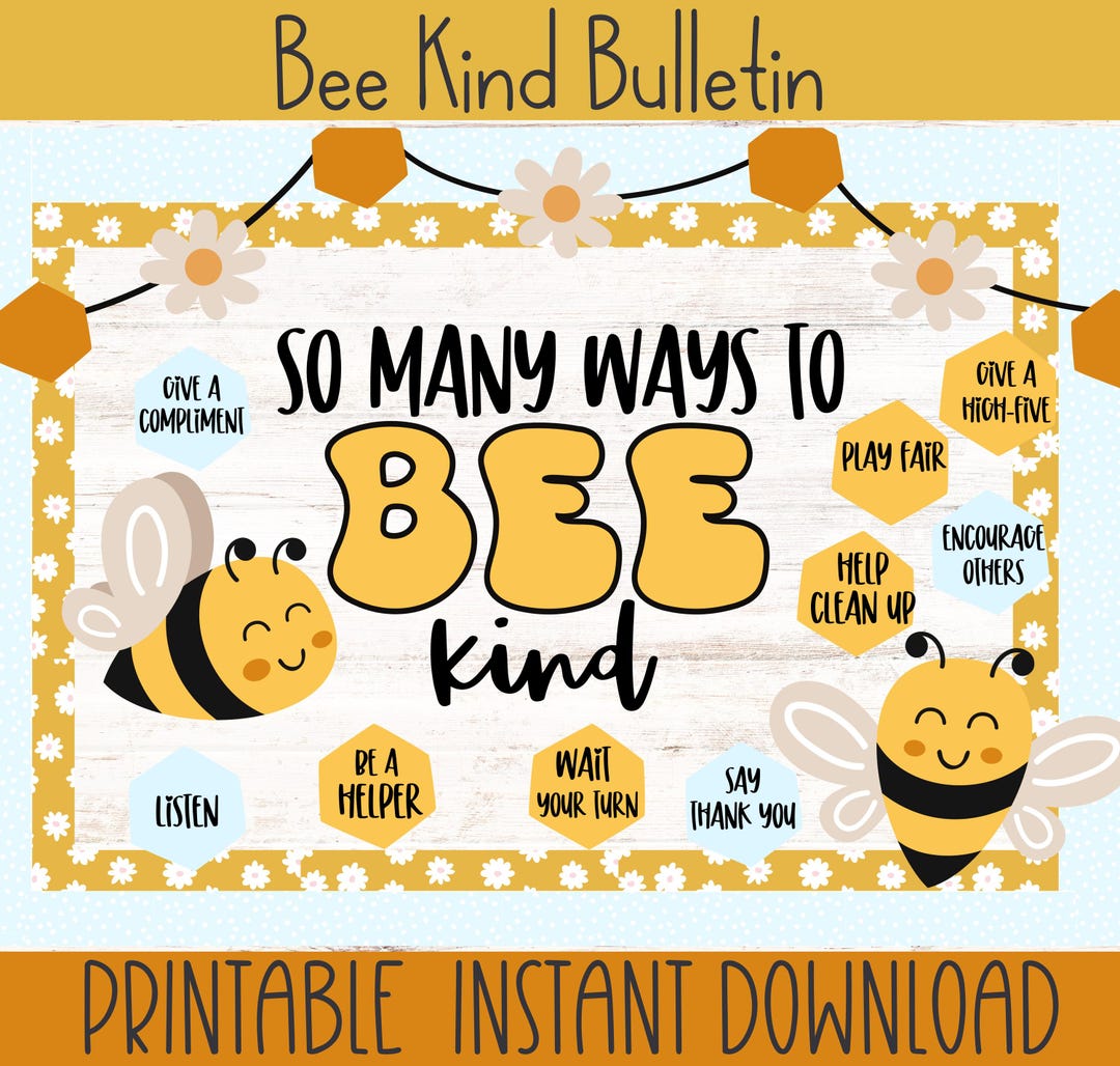 Cute Bee Bulletin Board Kit | Printable Honey Bee Bulletin Board Kit ...