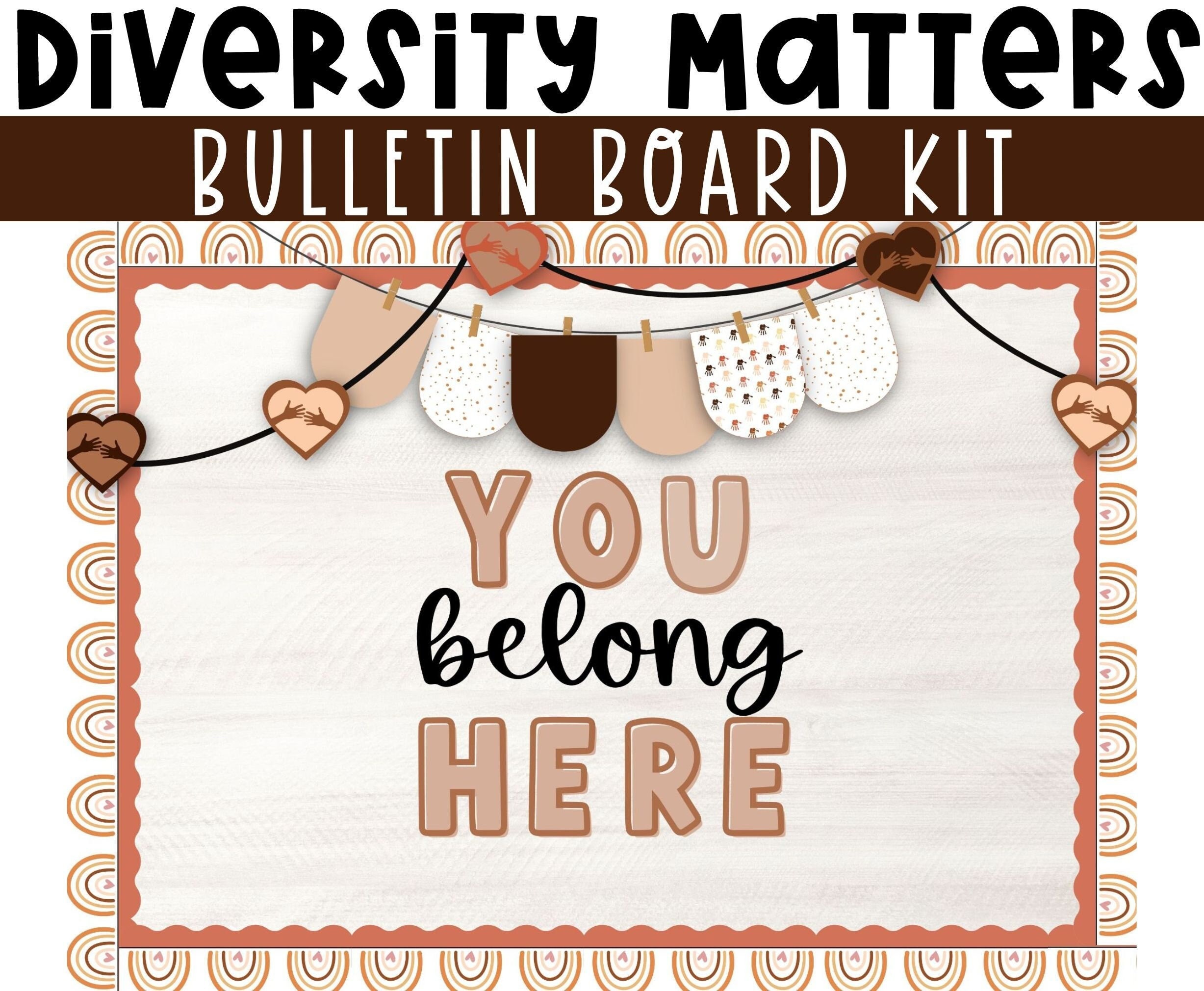 Black History Month DIVERSITY Bulletin Board Kit Neutral & BOHO ...