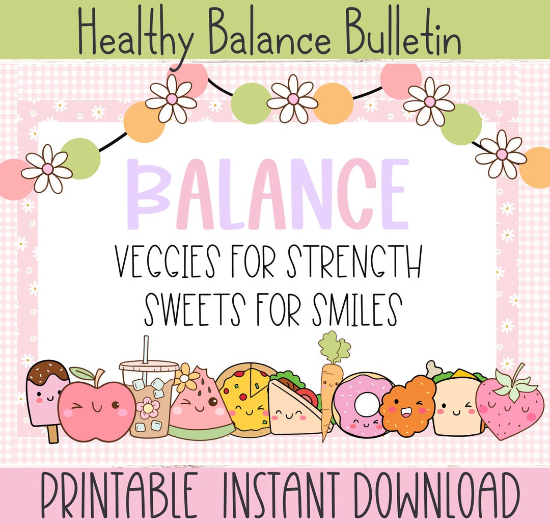 Healthy Balance Bulletin Board Kit. Printable Good Habits Bulletin ...