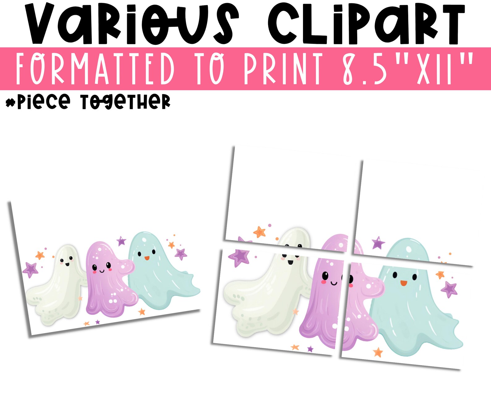 Pastel Ghost Happy Halloween Bulletin Board Kit Fall - Etsy