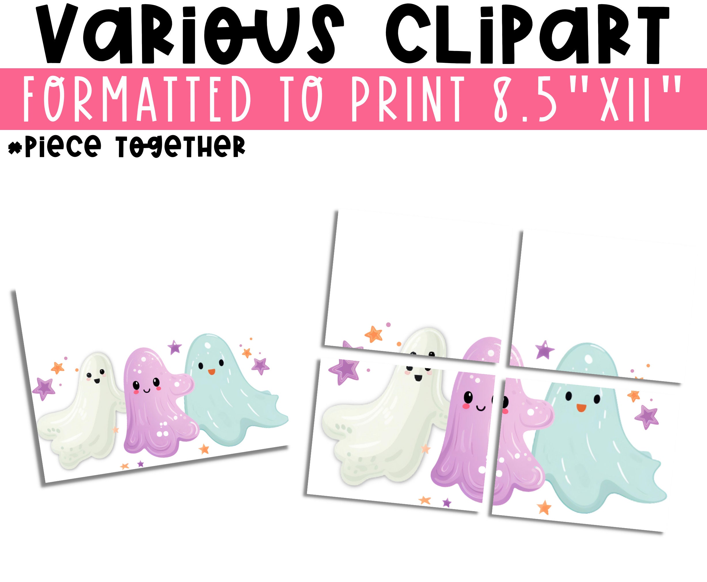 Pastel Ghost Happy Halloween Bulletin Board Kit Fall - Etsy