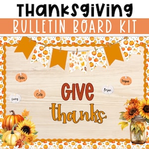 Fall Thanksgiving Bulletin Board Kit | Fall Bulletin Board | Boho ...