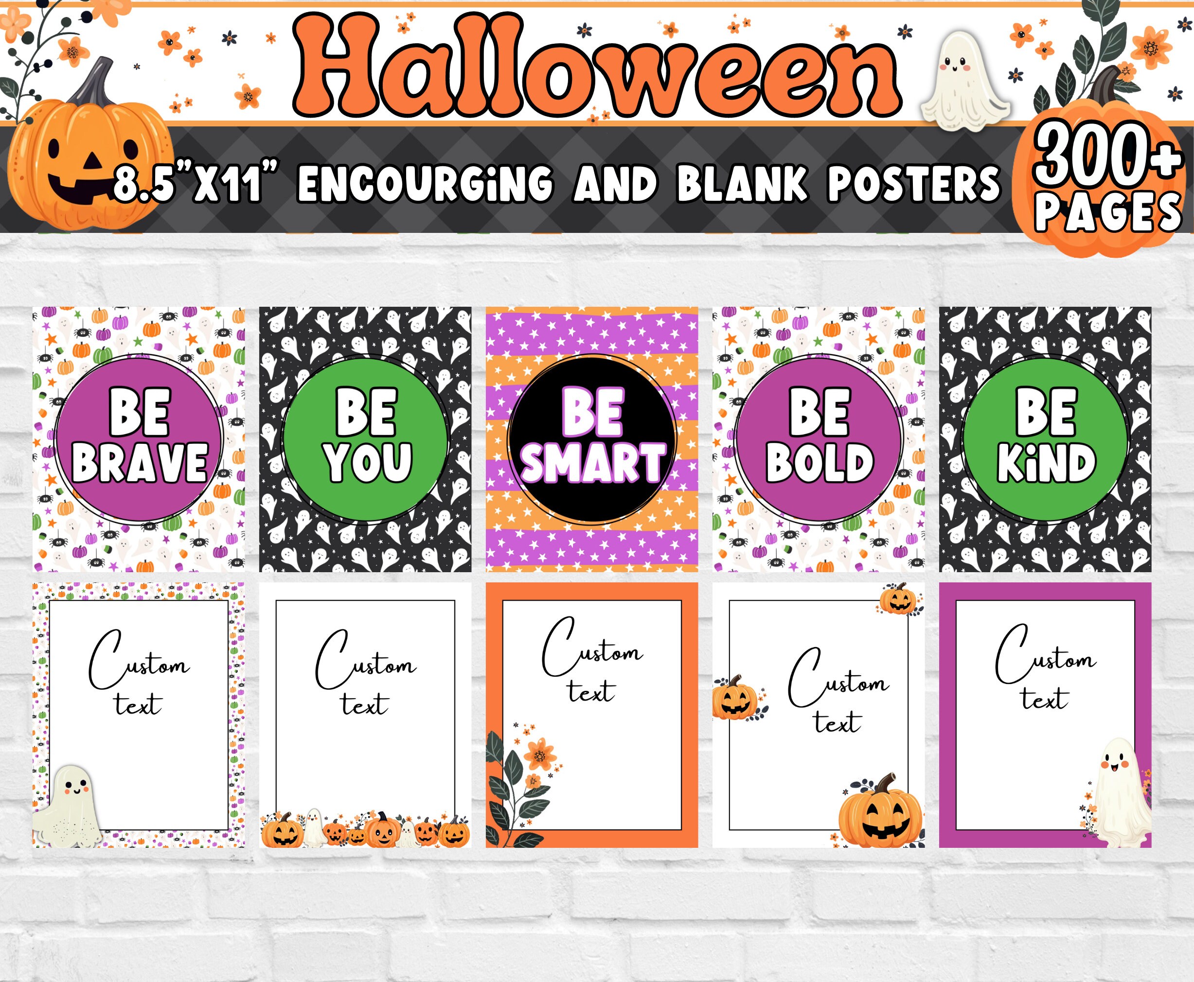 Halloween Theme Editable Holiday Classroom Decor Bundle | Modern ...