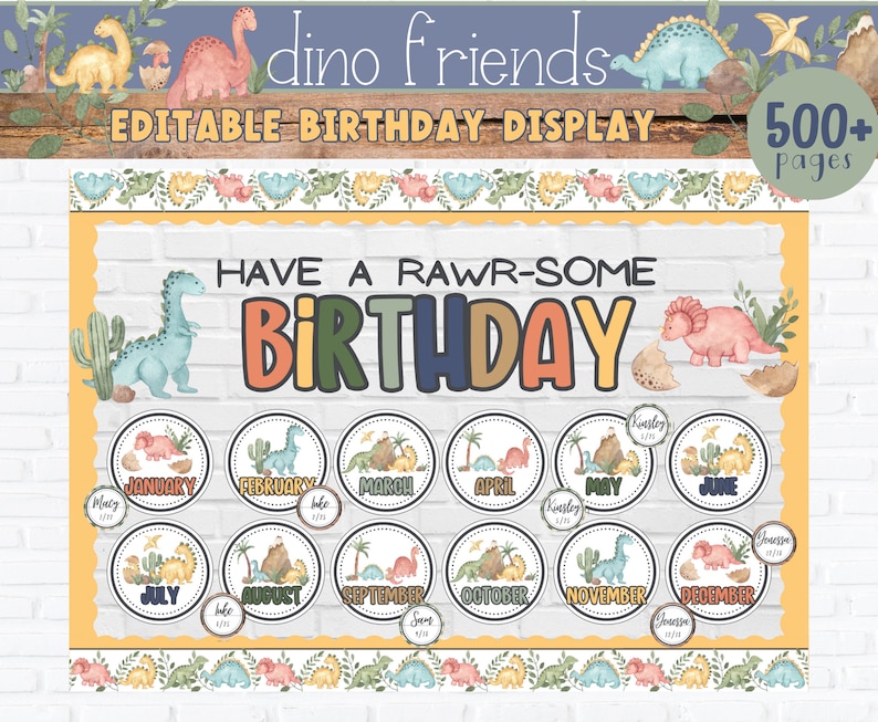 Dinosaur Editable CLASSROOM DECOR Bundle Elementary - Etsy