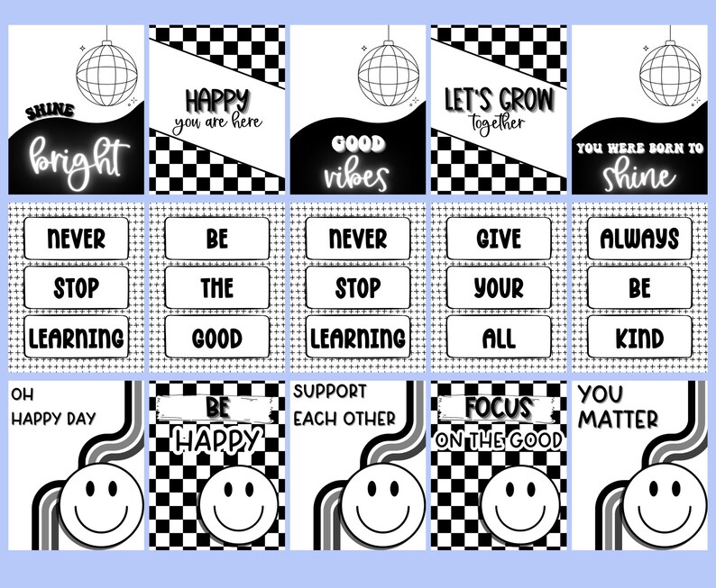 Black and White Educational Classroom Psoters CLASSROOM Decor - Etsy