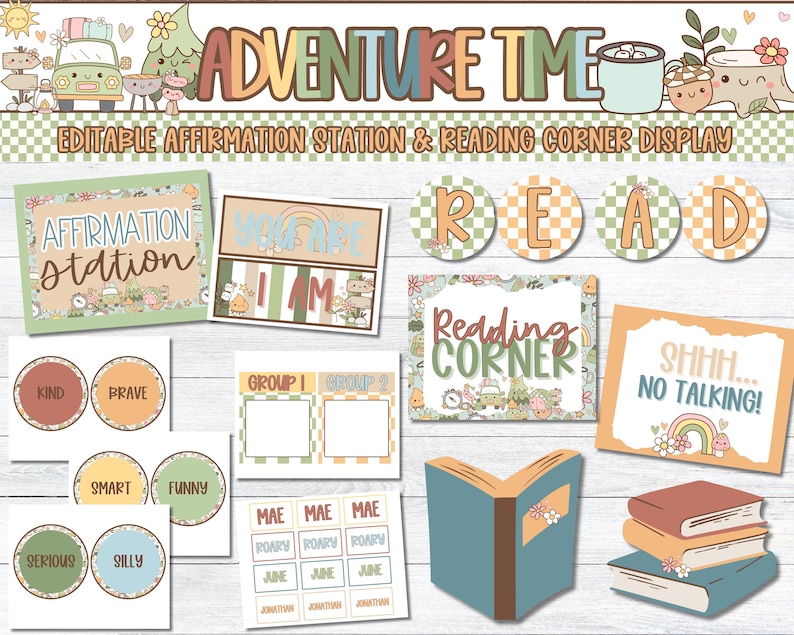 Adventure Time Theme Editable CLASSROOM DECOR Bundle | Elementary ...