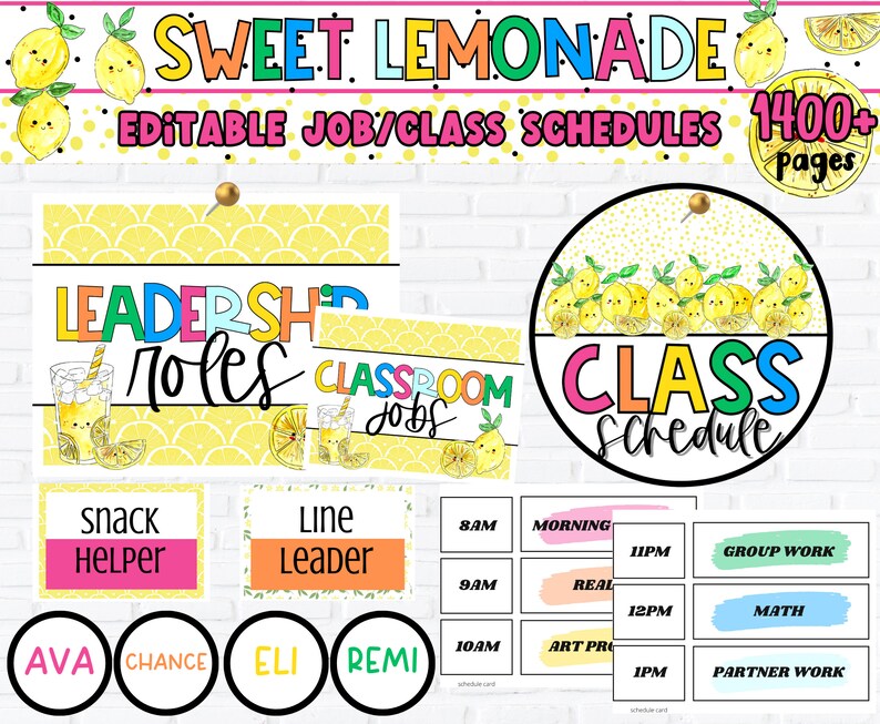 Lemon Theme Editable CLASSROOM DECOR Bundle | Elementary Classroom ...