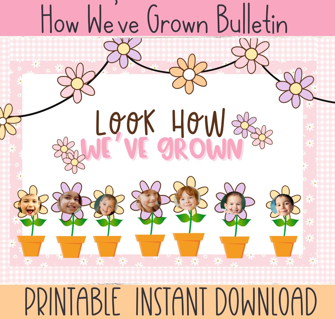 Look How We've Grown Bulletin Board Kit. Editable Growth Chart Bulletin ...