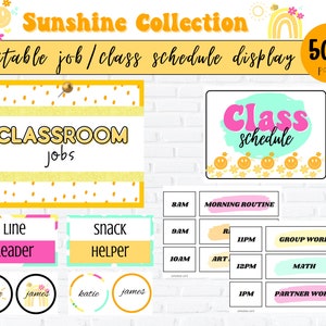 Bright Sunshine Editable CLASSROOM DECOR Bundle | Elementary Classroom ...