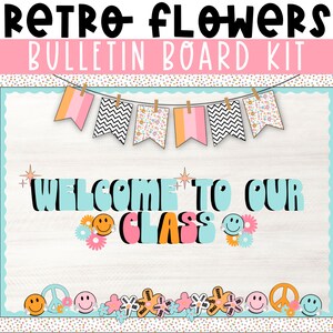 Groovy Spring Flower Bulletin Kit. We Bloom Class Bulletin Board ...