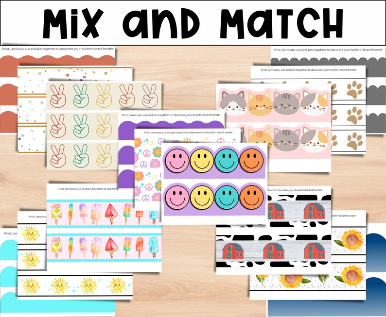 Solid and Pattern Bulletin Board Borders Bundle. 200 Designs - Etsy
